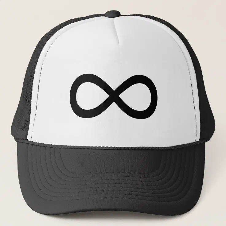 Black Infinity Symbol Trucker Hat | Zazzle