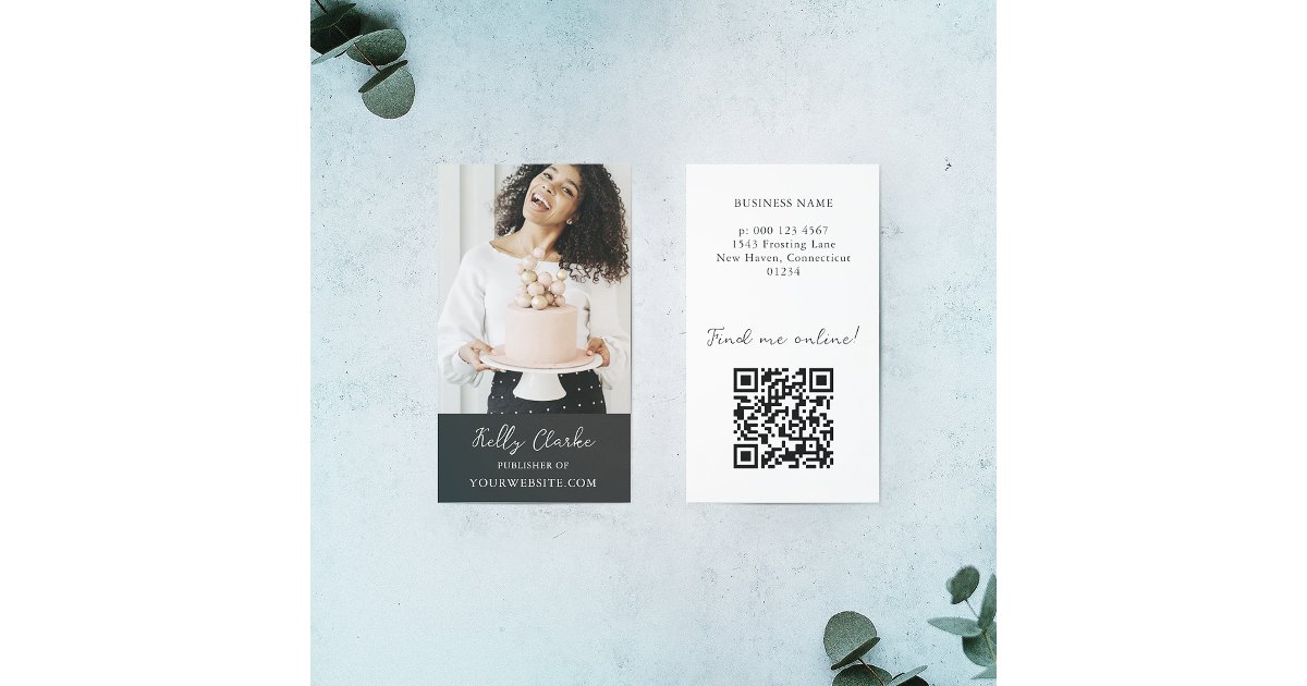 Black Influencer Content Creator Photo QR Code Business Card | Zazzle