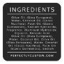 Black ingredient list product label | Zazzle