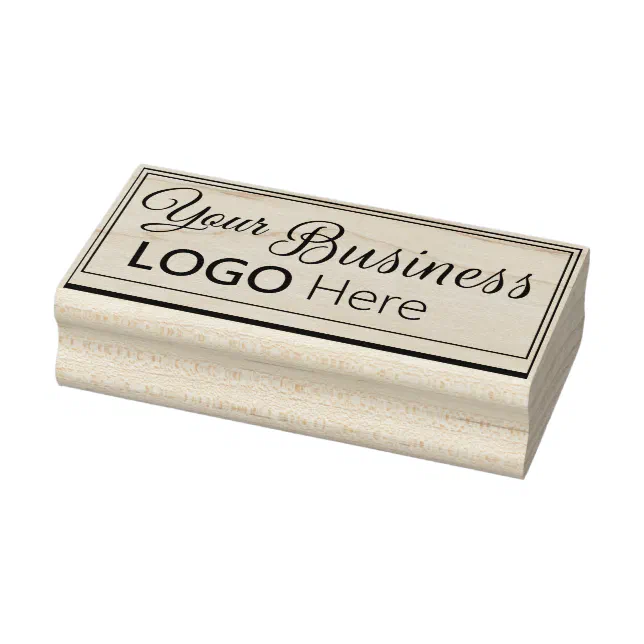 Black Ink Business Logo Rubber Stamp | Zazzle