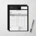 Black Invoice Business Sales Logo Form Receipt Letterhead | Zazzle