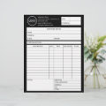 Black Invoice Business Sales Logo Form Receipt Letterhead | Zazzle