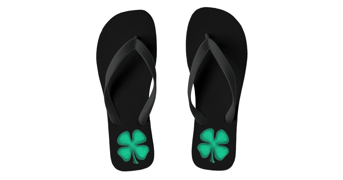 Black Irish wide flip flops | Zazzle