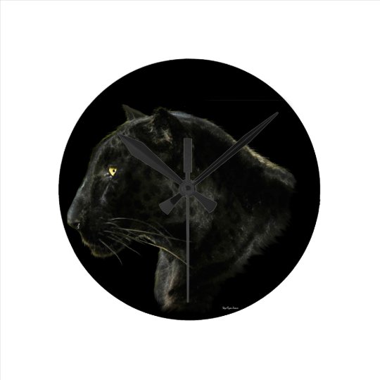 Black Jaguar Big Cat Animal-Lover's Wall Clock | Zazzle.com