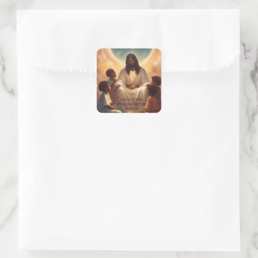Black Jesus African American Christmas Sticker | Zazzle