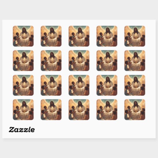 Black Jesus African American Christmas Sticker | Zazzle