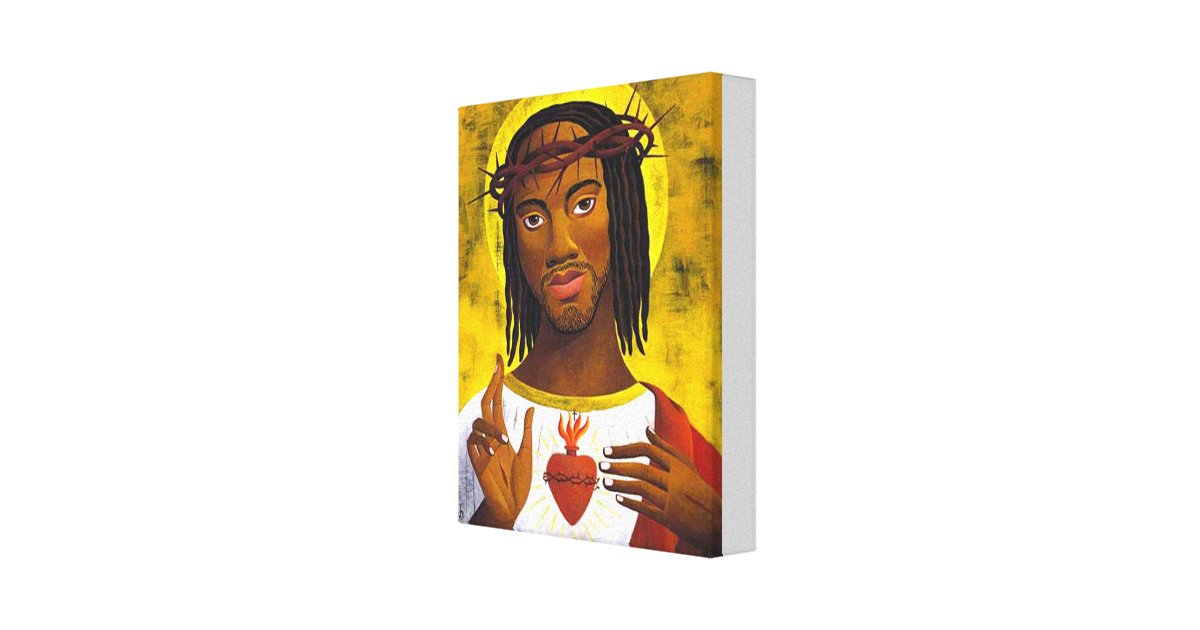 Black Jesus Portrait Canvas Print | Zazzle