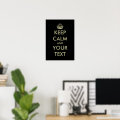Black keep calm poster template | Customizable | Zazzle
