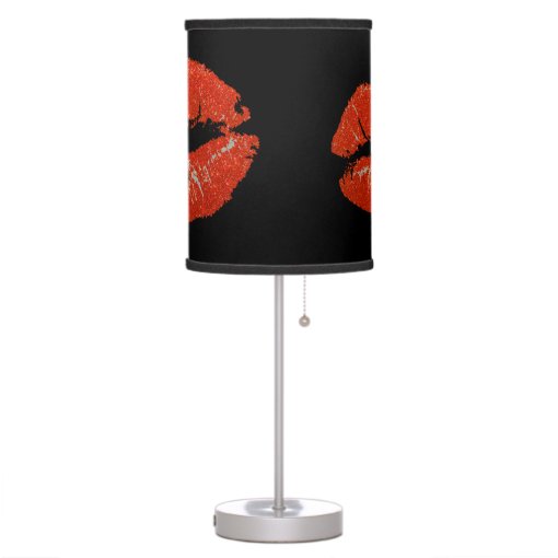 Black Kiss Table Lamp | Zazzle