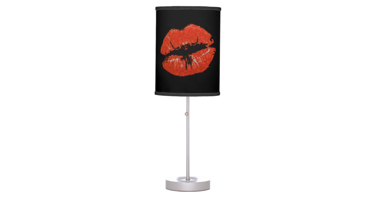 Black Kiss Table Lamp | Zazzle