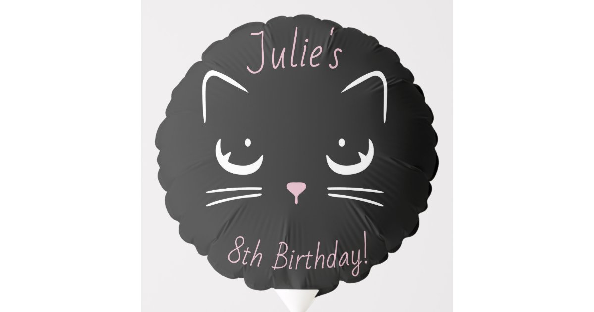 Black Kitty Cat Face Balloon | Zazzle