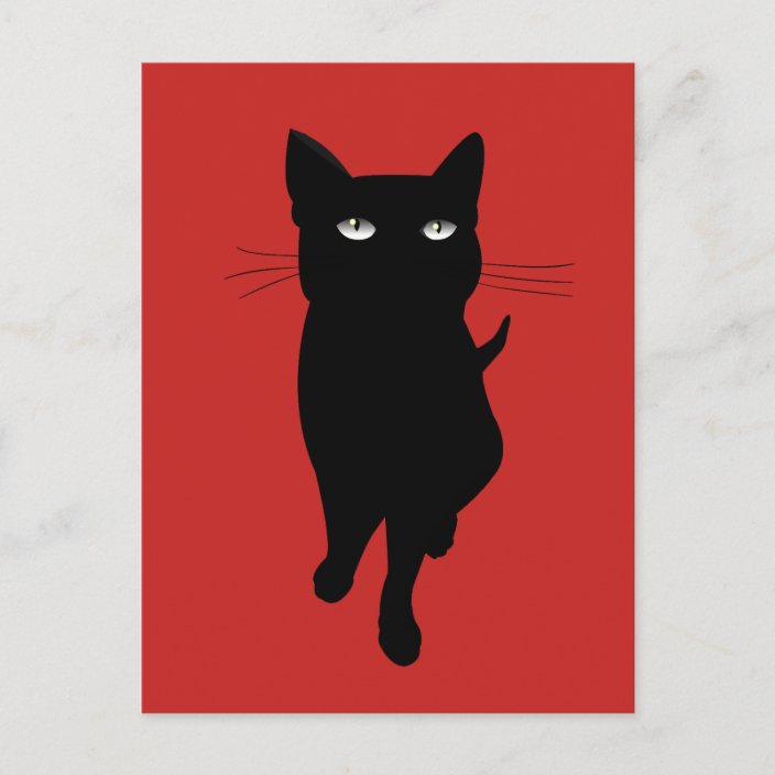 Black kitty gothic cat postcard | Zazzle.com