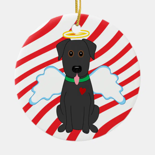Black Lab Angel Christmas Dog Ornament | Zazzle