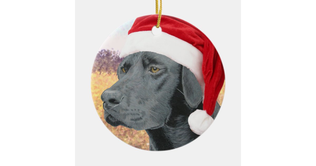 Black Lab Ceramic Ornament | Zazzle