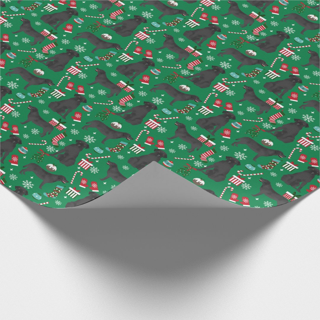 Black Lab Christmas dog Wrapping Paper | Zazzle