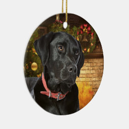 Black Lab Christmas Ornament | Zazzle