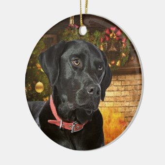 Black Lab Christmas Ornament | Zazzle