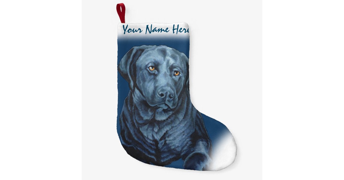 Black Lab Christmas Stocking Custom Dog Stocking | Zazzle