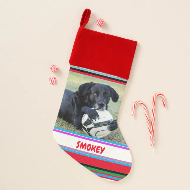 Black Lab Christmas Stocking personalized. | Zazzle