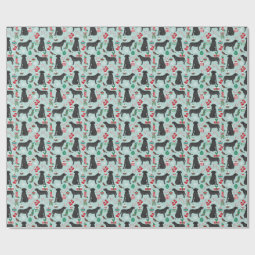 Black Lab Christmas wrapping paper | Zazzle