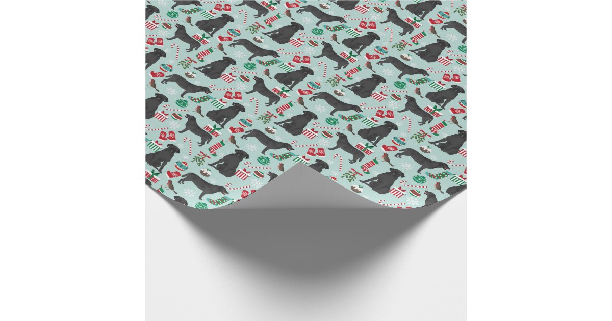 Black Lab Christmas wrapping paper | Zazzle