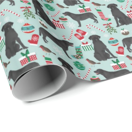 Black Lab Christmas wrapping paper | Zazzle