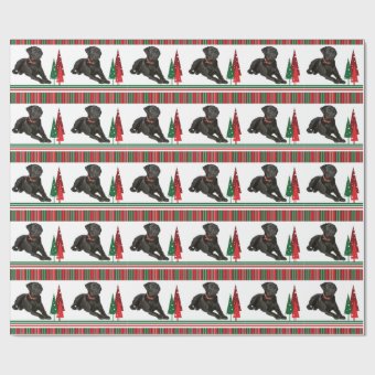 Black Lab Christmas Wrapping Paper | Zazzle