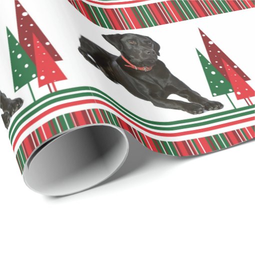 Black Lab Christmas Wrapping Paper | Zazzle