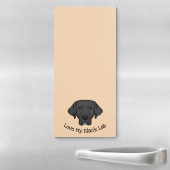 Black Lab Dog Design Magnetic Fridge Notepad | Zazzle