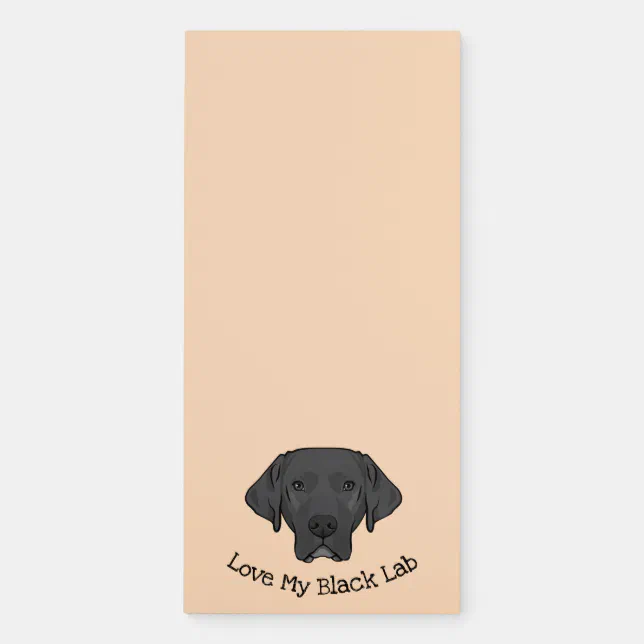 Black Lab Dog Design Magnetic Fridge Notepad | Zazzle