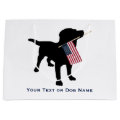 Black Lab Dog holding USA Flag, 4th of July Large Gift Bag | Zazzle