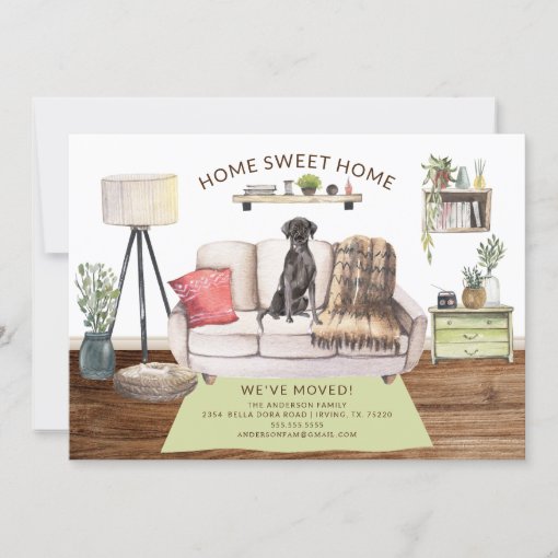Black Lab Dog Moving Announcement | Zazzle