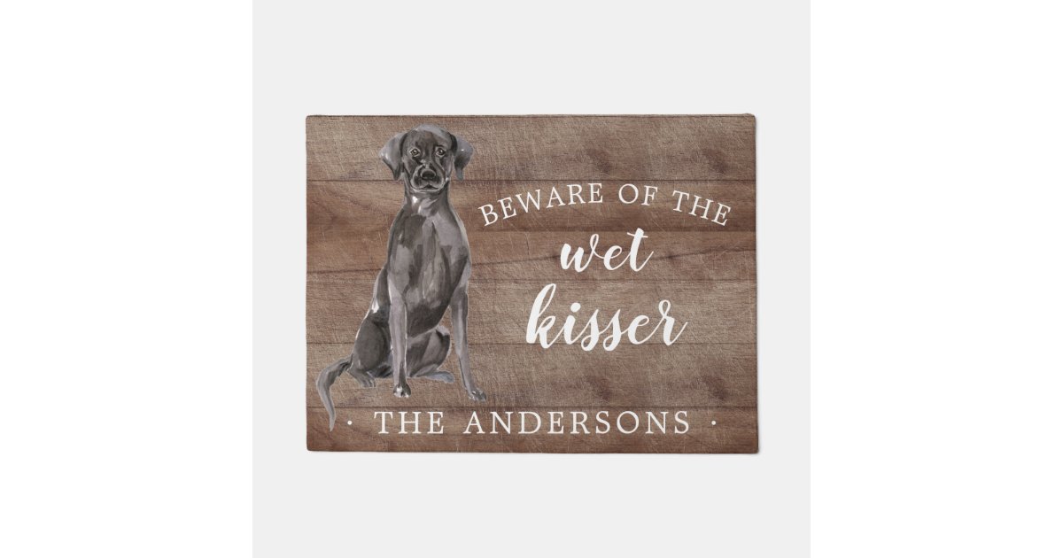 Black Lab Dog Personalized Door Mat | Zazzle