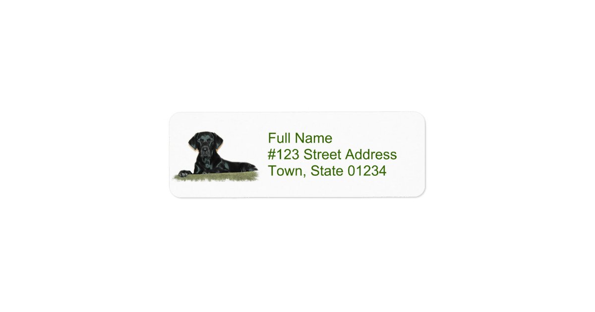 Black Lab Dog Return Address Label | Zazzle