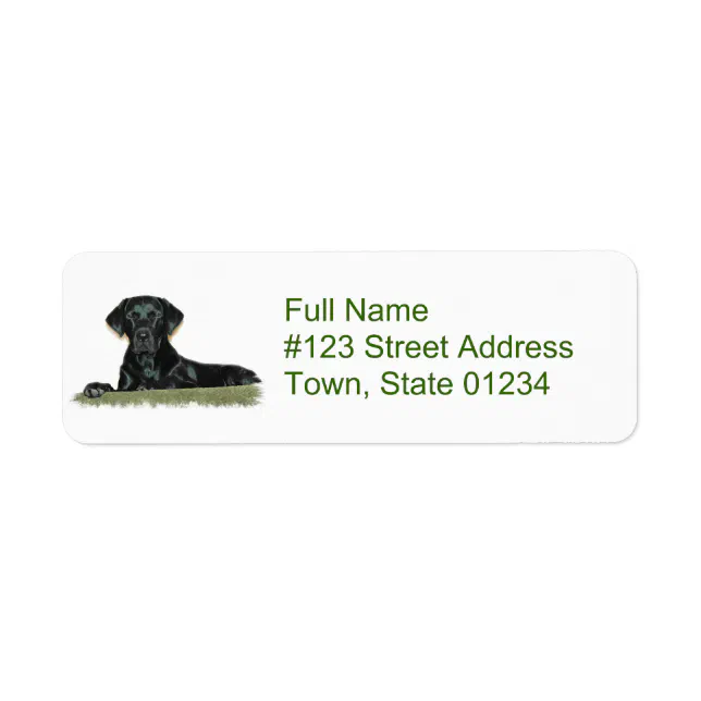 Black Lab Dog Return Address Label | Zazzle