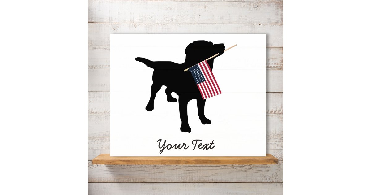 Black Lab Dog with USA American Flag, 4th of July Poster | Zazzle