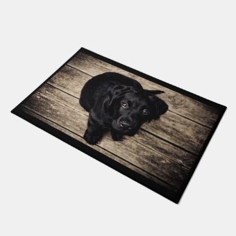 Black lab doormat. doormat | Zazzle