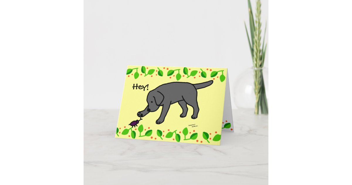 Black Lab Friendly Cartoon Black Labrador Card | Zazzle
