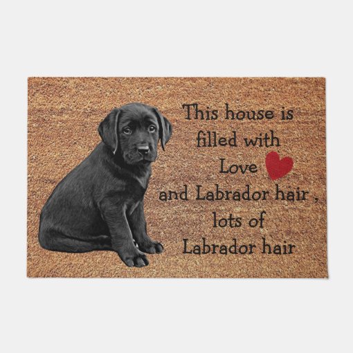 Black Lab Funny Dog Rustic Coir Entry Labrador Doormat | Zazzle