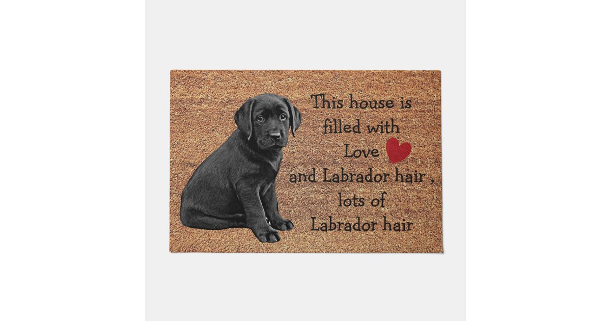 Black Lab Funny Dog Rustic Coir Entry Labrador Doormat | Zazzle