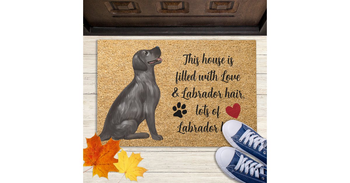 Black Lab Funny Dog Rustic Coir Welcome Labrador Doormat | Zazzle