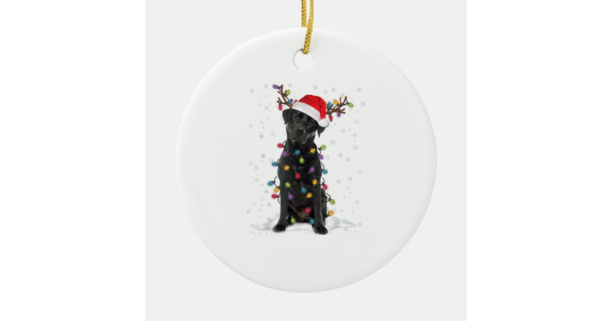 Black Lab Labrador Christmas Tree Light Pajama Dog Ceramic Ornament ...