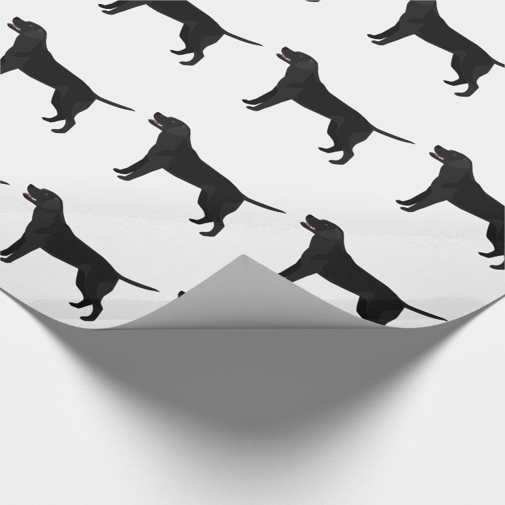 Black Lab - Labrador Retriever Breed Silhouette Wrapping Paper | Zazzle