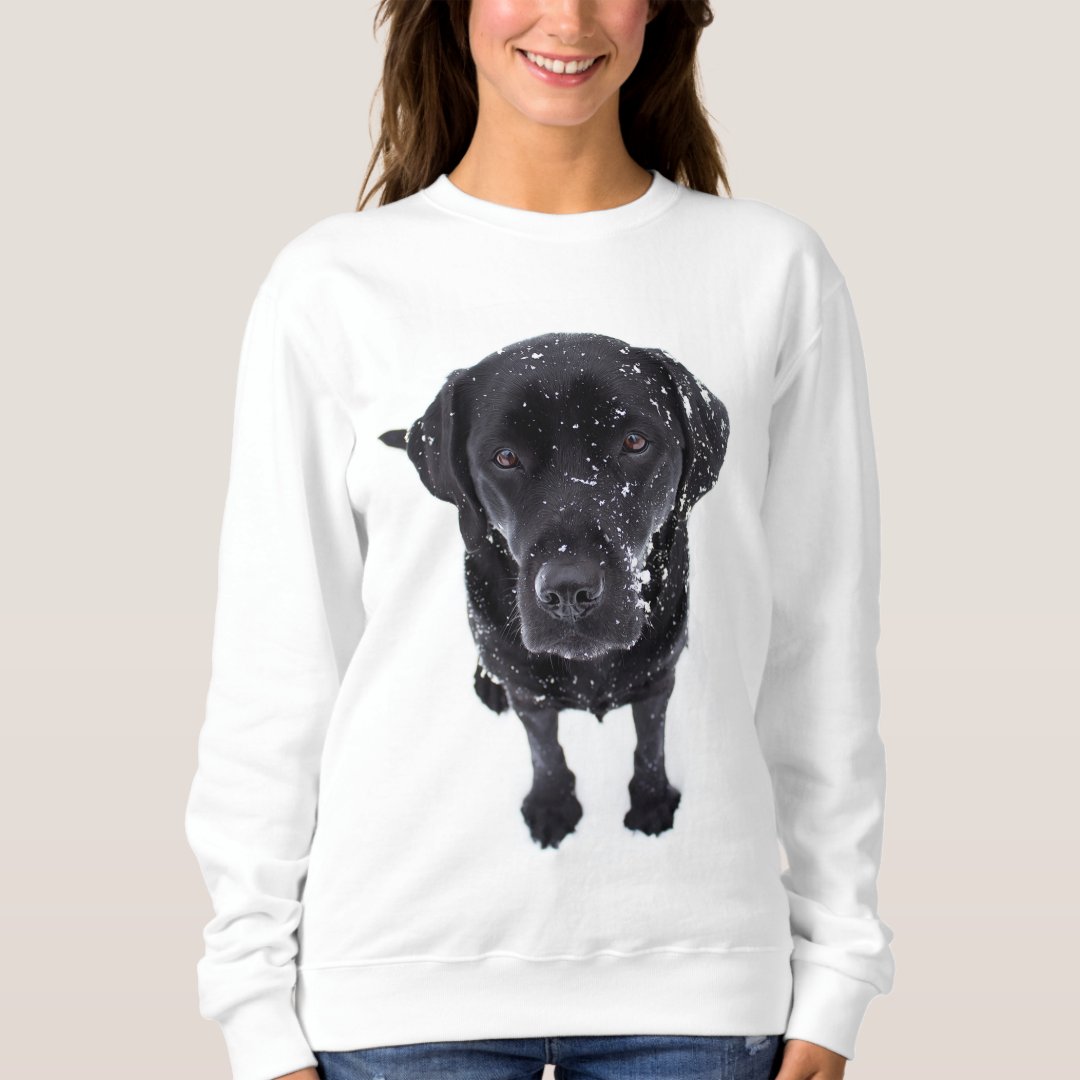 Black Lab - Labrador Snow Puppy Sweatshirt | Zazzle