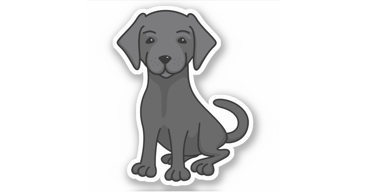 Black lab labrador sticker | Zazzle