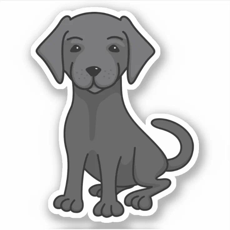 Black lab labrador sticker | Zazzle