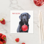 Black Lab Merry Christmas - Cute Labrador Dog Napkins | Zazzle