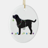 Black Lab Merry Christmas Design Ceramic Ornament | Zazzle