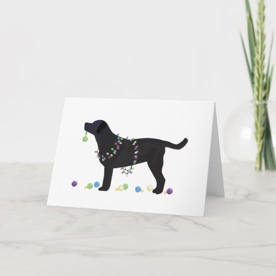 Black Lab Merry Christmas Design Holiday Card | Zazzle.com