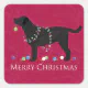 Black Lab Merry Christmas Design Square Sticker | Zazzle